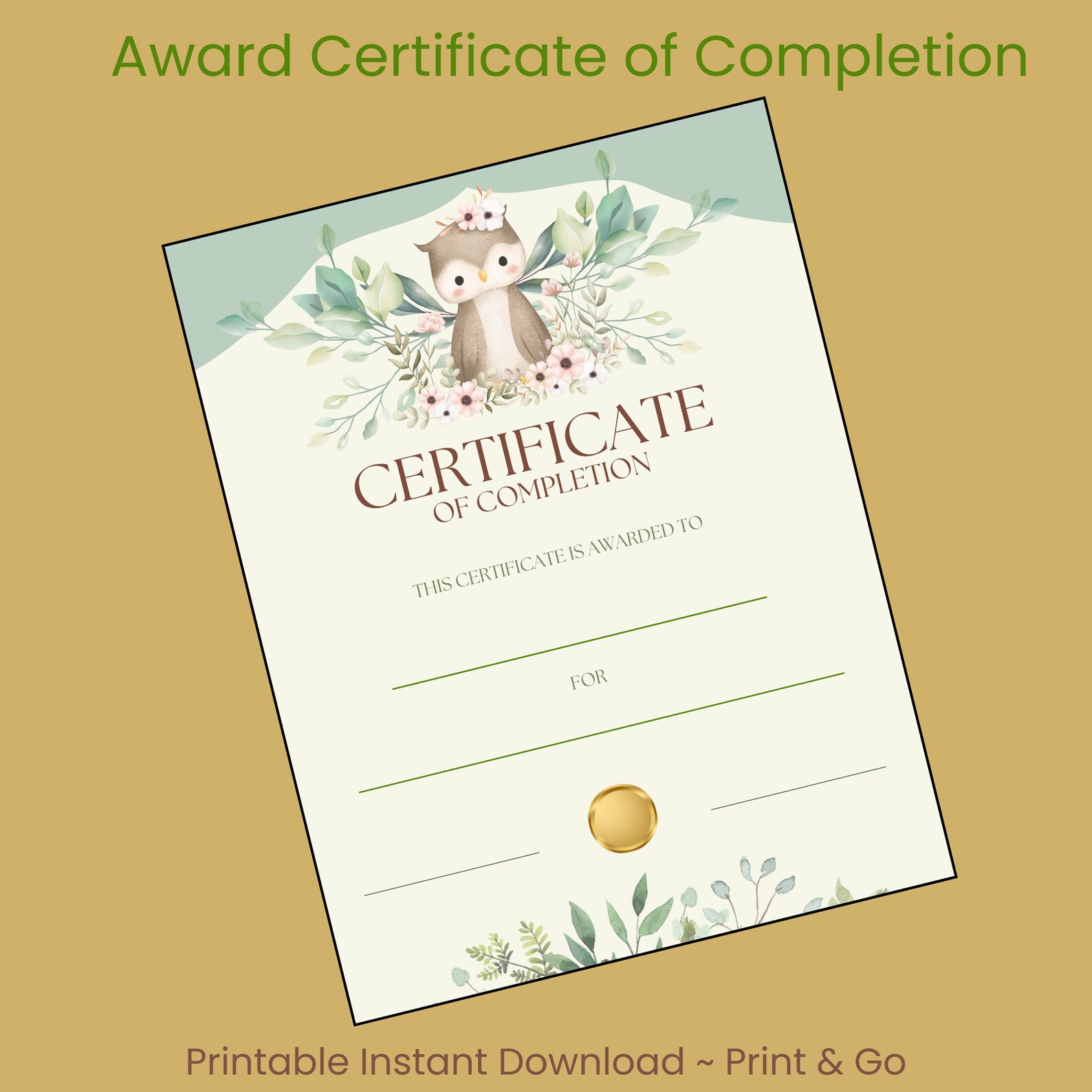 Graduation Diploma Certificate Woodland Forest Animal Watercolors ...