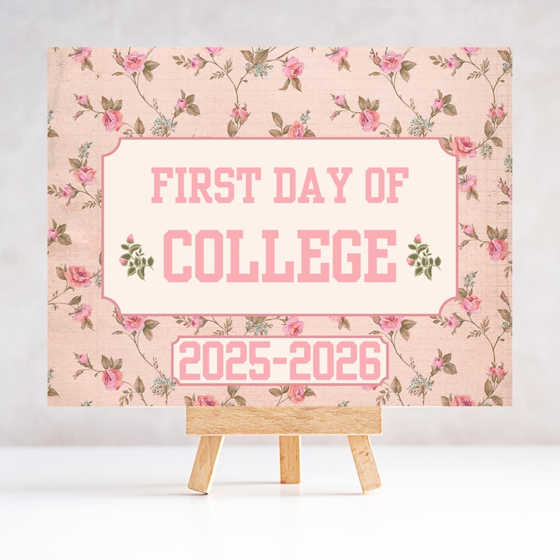 First Day of School Sign College / Photo Prop / Coquette / Cottage Core ...