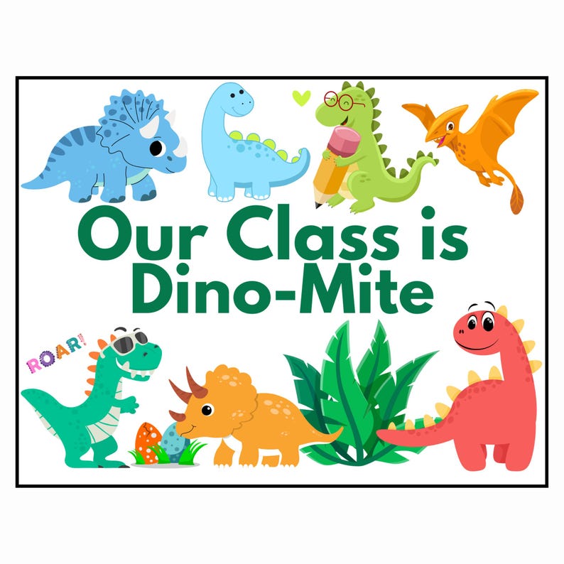 Teacher Decor / Dinosaur Class / Classroom Sign / Photo Prop / Instant ...