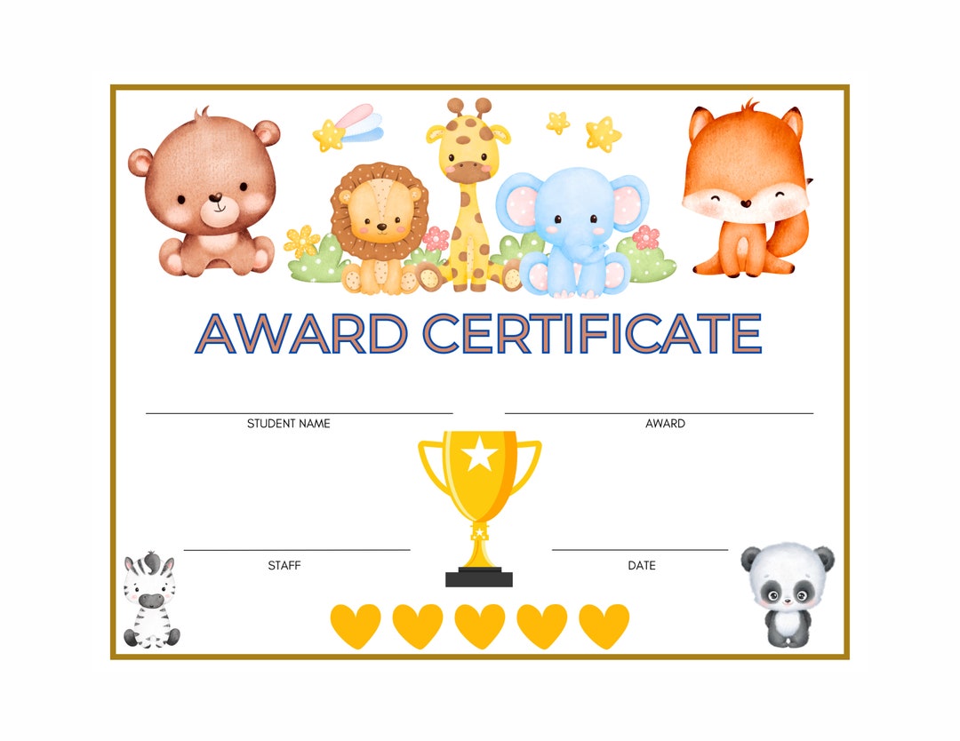Daycare Preschool Awards Graduation Certificate Instant Download ...