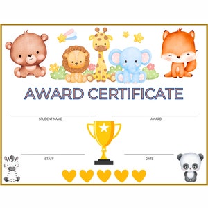 Daycare Preschool Awards Graduation Certificate Instant Download ...