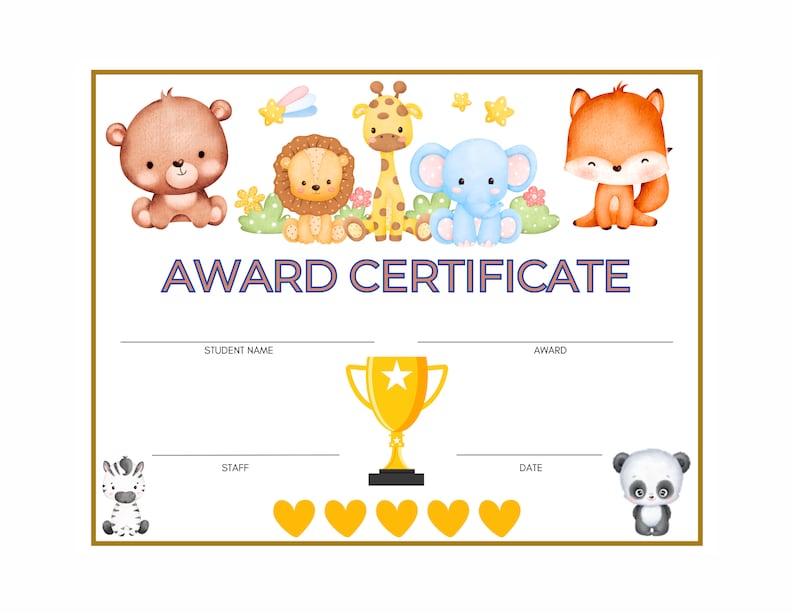 Daycare Preschool Awards Graduation Certificate Instant Download ...