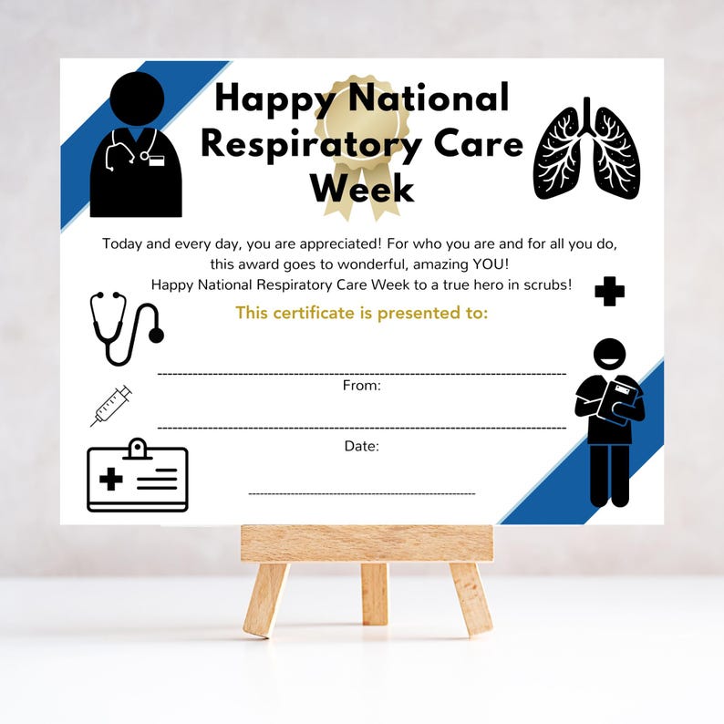Respiratory Therapist RT Certificate of Appreciation International ...