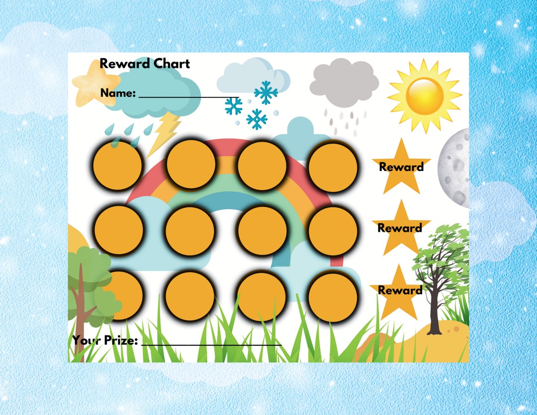 Weather Printable Reward Sticker Chart / Toddler Kids Student / Instant ...