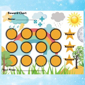 Weather Printable Reward Sticker Chart / Toddler Kids Student / Instant ...