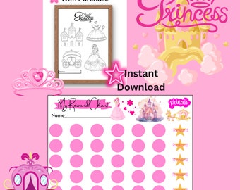 Princess Printable Reward Sticker Chart / Toddler Kids Student / Chore ...