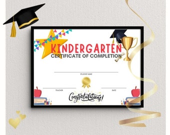 Pre-k Graduation Certificate of Completion Instant Download Diploma ...