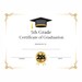 Fifth 5th Grade 2025 Graduation Diploma Award Certificate Instant ...