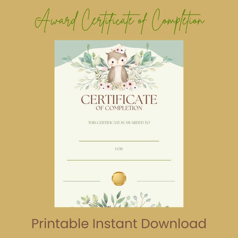 Graduation Diploma Certificate Woodland Forest Animal Watercolors ...