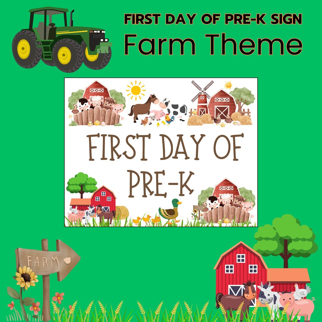 First Day of School / Pre-k / Sign / Photo Prop / Instant Download ...