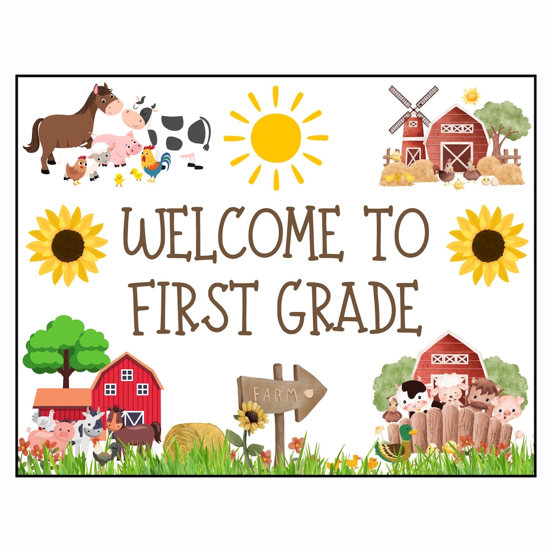 Welcome to 1st First Grade Sign / First Day of School / Photo Prop ...