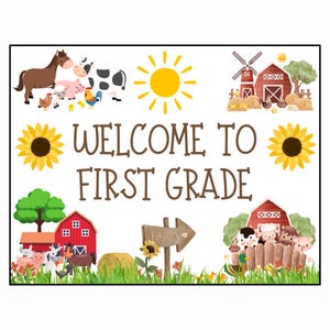 Welcome to 1st First Grade Sign / First Day of School / Photo Prop ...