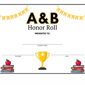 A and B Honor Roll Student Award Honor's Day Ceremony Graduation ...