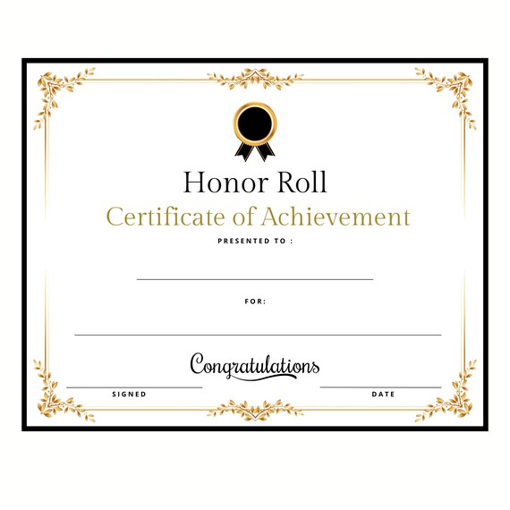 Printable Honor Roll Invitation