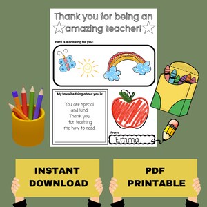Thank You Teacher Appreciation Coloring Sheet Special Teacher Gift ...