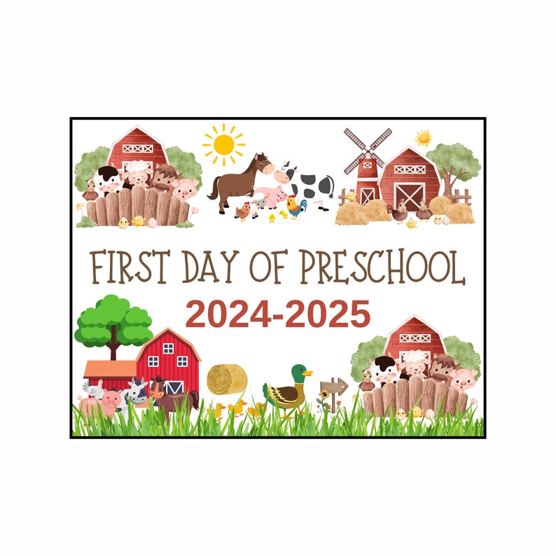 2024-2025 First Day of School / Preschool / Sign / Photo Prop / Instant ...