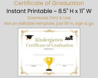 Fifth Grade Graduation Diploma Certificate Instant Download Printable ...