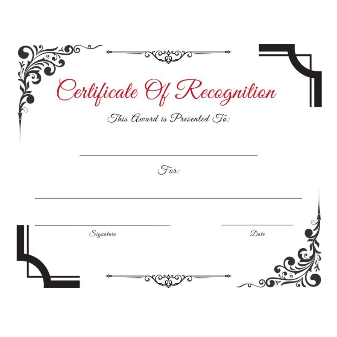 Certificate of Recognition for Worker Office School Student Kid's Award ...