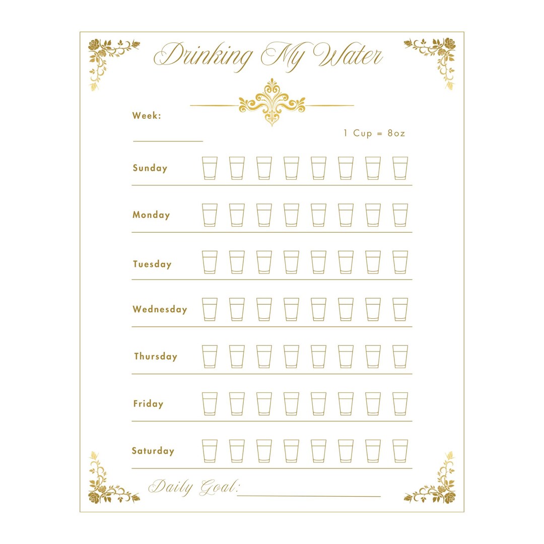 Motivational Water Drinking Tracker / Journal / Printable / Journey ...