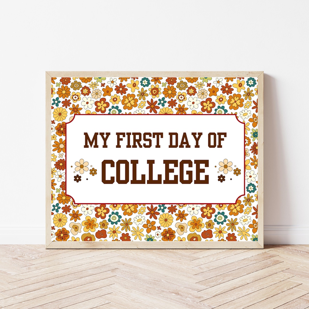First Day of School Sign / College / Coquette / Cottage Core / Retro ...