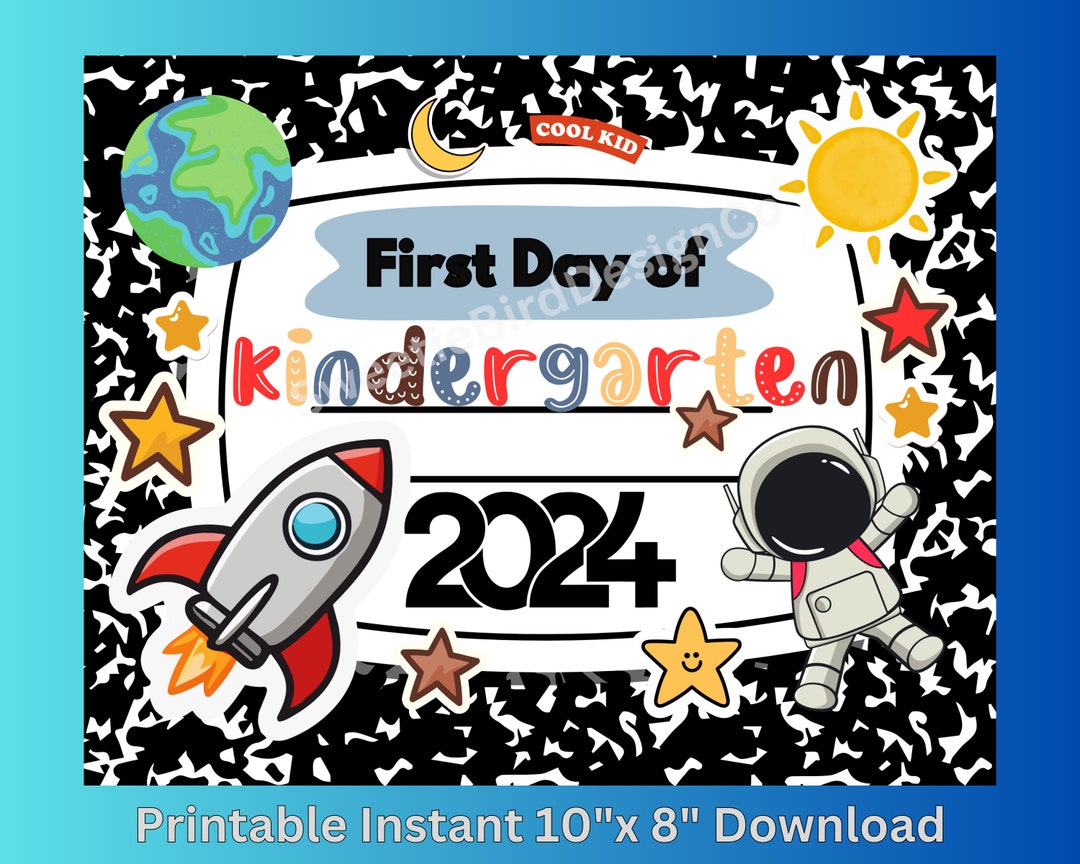 First Day of School / Kindergarten / Sign / Photo Prop / Instant ...