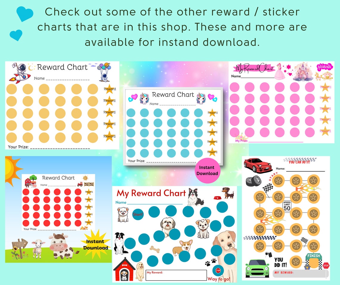 Shark Printable Reward Sticker Chart / Toddler Kids Student / Instant ...