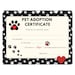 Pet Adoption Certificate Instant Printable Paw Prints for Pretend Pet ...
