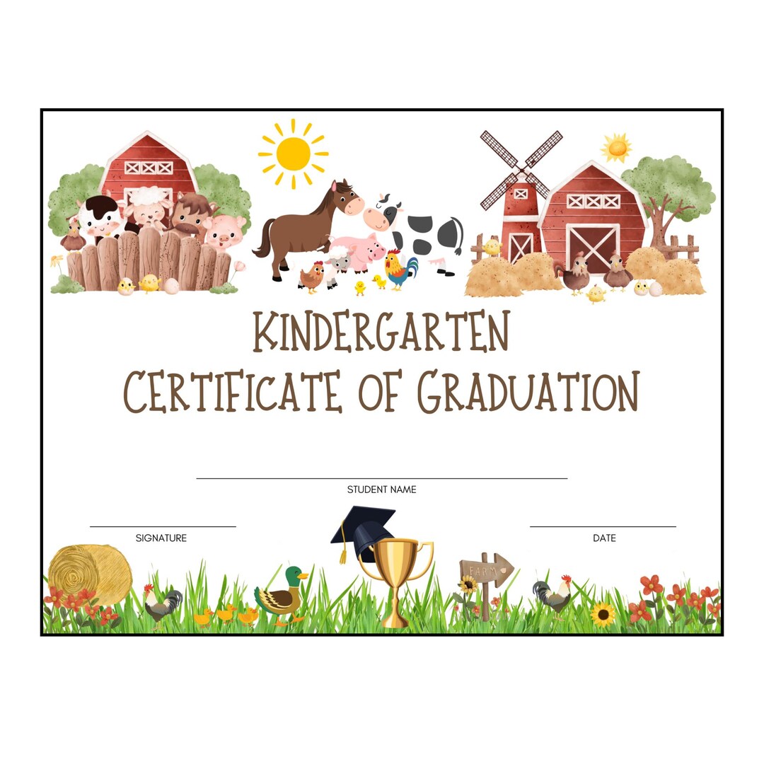 Kindergarten Graduation Certificate of Graduation Promotion Diploma ...