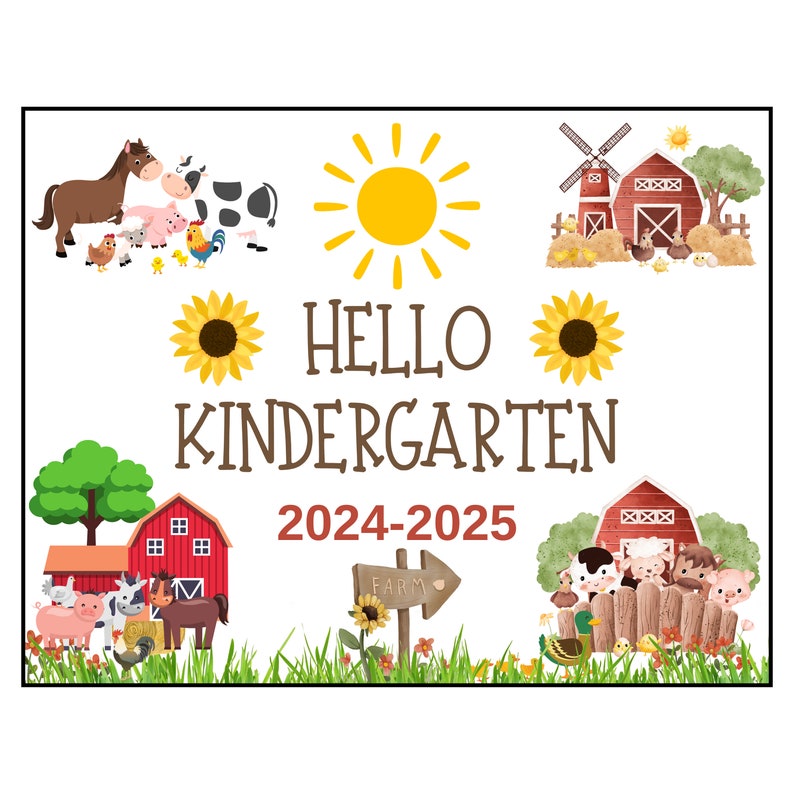 2024-2025 School Year First Day of School / Kindergarten / Sign / Photo ...