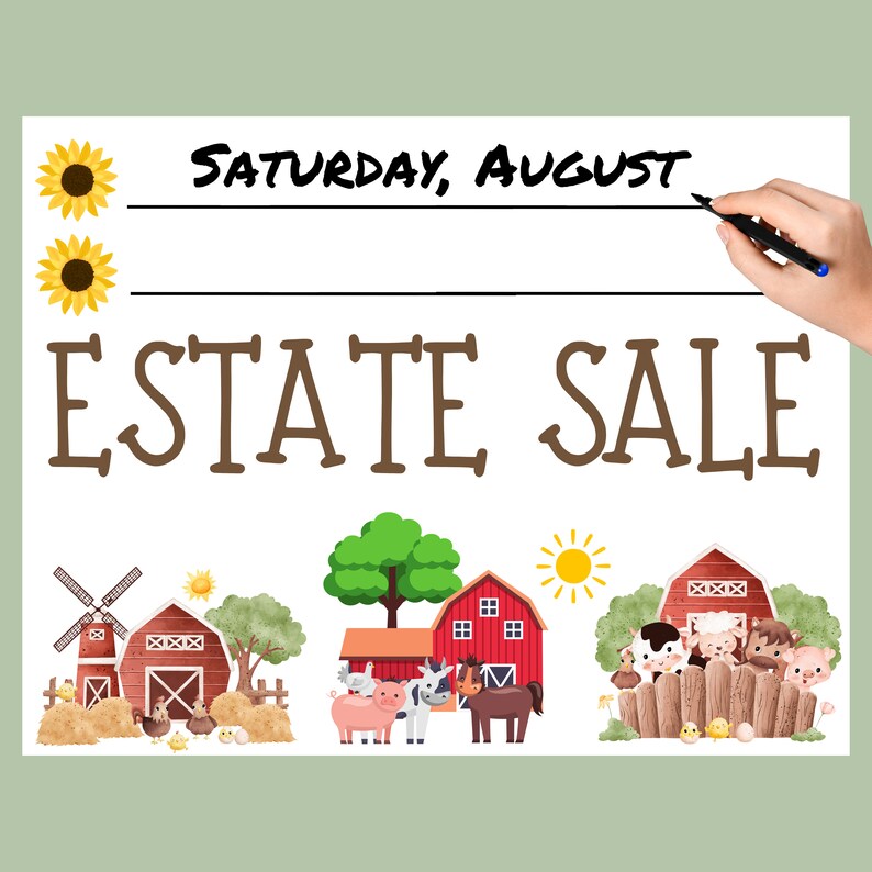 Estate Sale Sign / Super Fun and Unique / Attention Getter / Stand Out ...