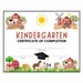 Kindergarten Graduation Certificate of Completion Instant Download ...