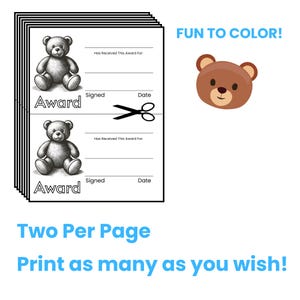Preschool Prek Kindergarten Daycare Award Certificate to Color Black ...