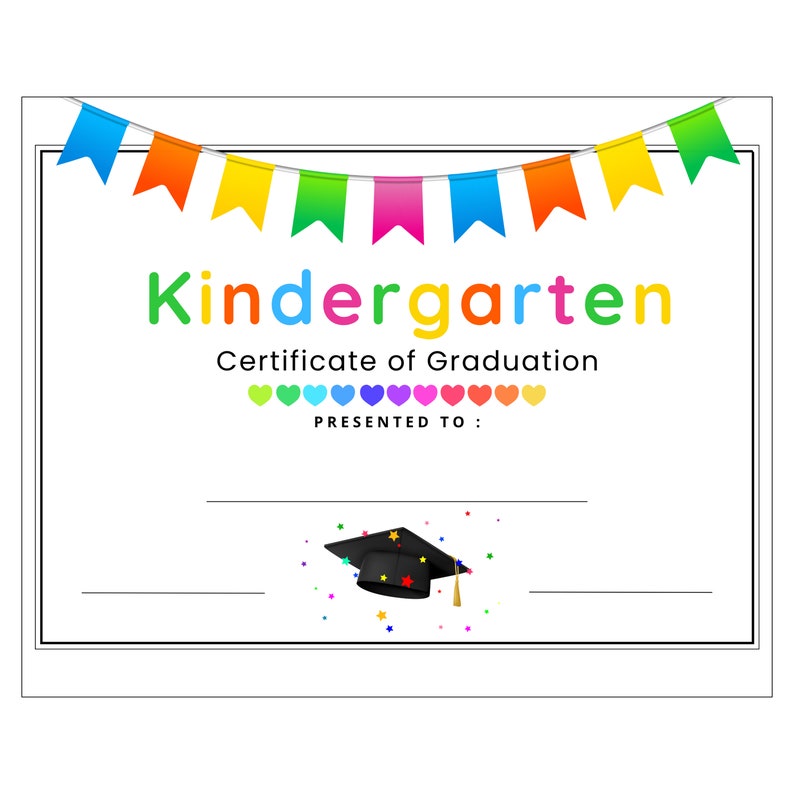 Kindergarten Graduation Diploma Certificate Instant Download Printable ...