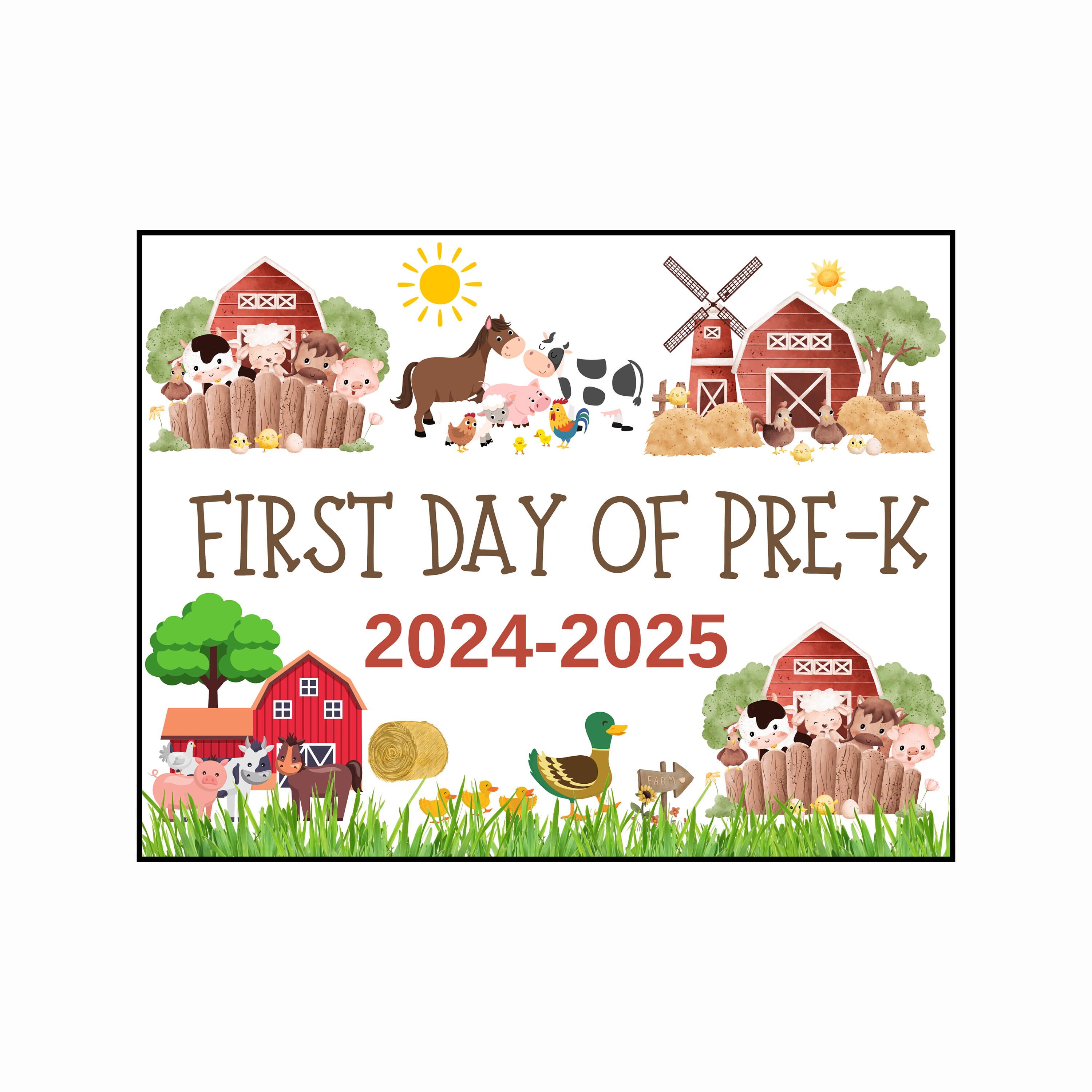 2024-2025 First Day of School / Pre-k / Sign / Photo Prop / Instant ...