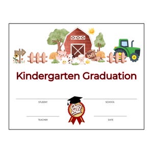 Kindergarten Graduation 2025 Certificate of Graduation Promotion ...