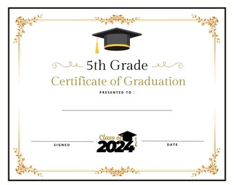 Eighth Grade Graduation Diploma Certificate Instant Download Printable ...