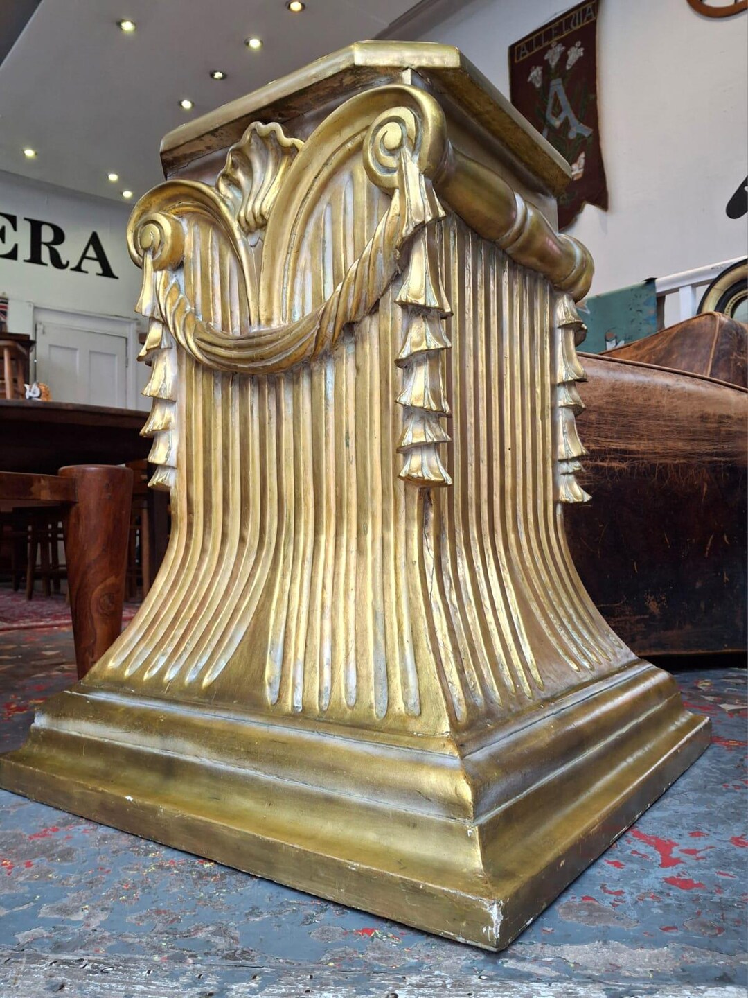 Late 19th Century Hand Carved Gilt Wood Plinth/display Stand. Antique ...