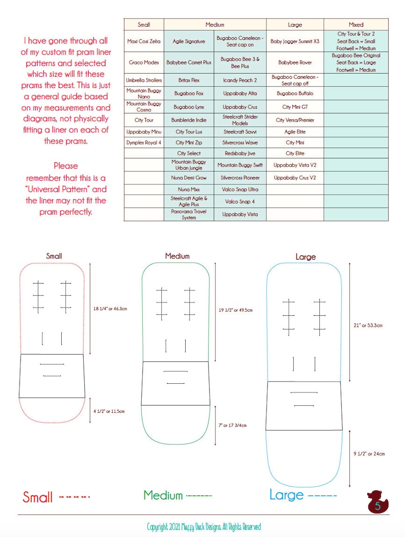 Universal Pram Liner Stroller Liner PDF Sewing Pattern Pram | Etsy