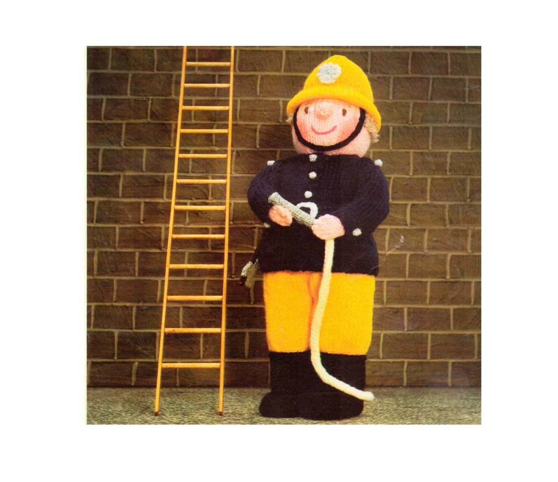 14.5 37cms Tall Fireman Sam to Knit PDF. File Pattern - Etsy