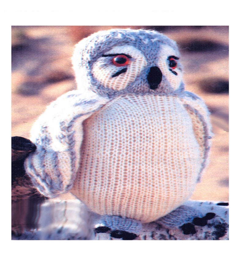 Lovely 8.5 21cms Tall Snowy Owl to Knit Knitting Pattern - Etsy UK