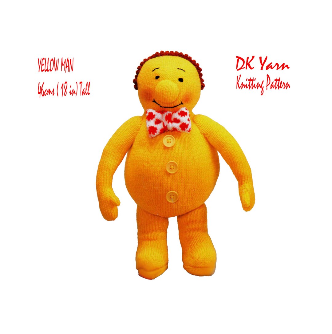18 Tall Yellow Man Toy/doll to Knit, Pdf.file - Etsy