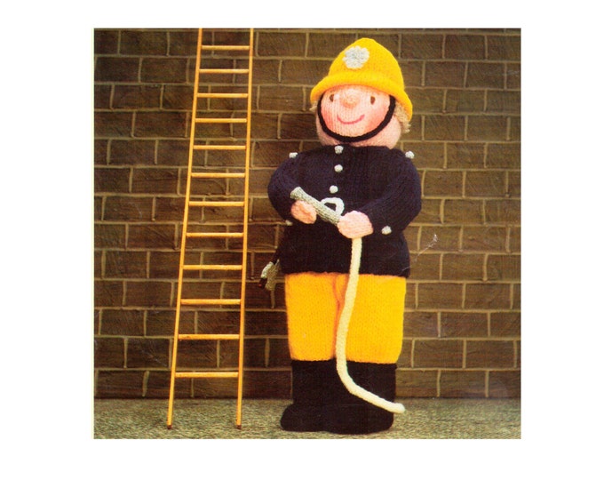 14.5 37cms Tall Fireman Sam to Knit PDF. File Pattern - Etsy UK