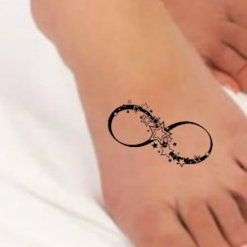 Temporary Tattoo 2 Infinity With Stars Waterproof Thin Durable - Etsy