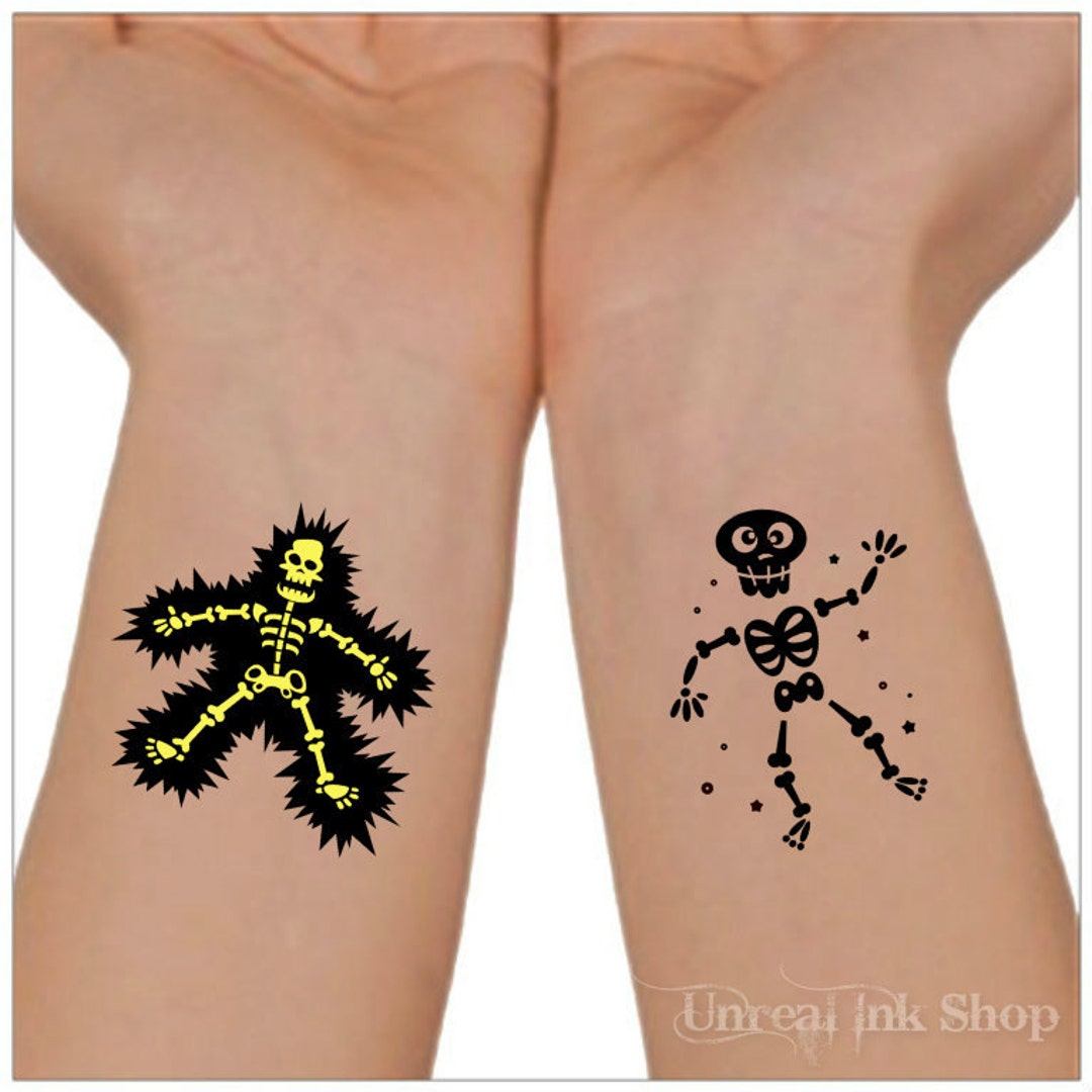 Skeleton Tattoos - Temporary Tattoo - Skeleton Fake Tattoo - Halloween ...
