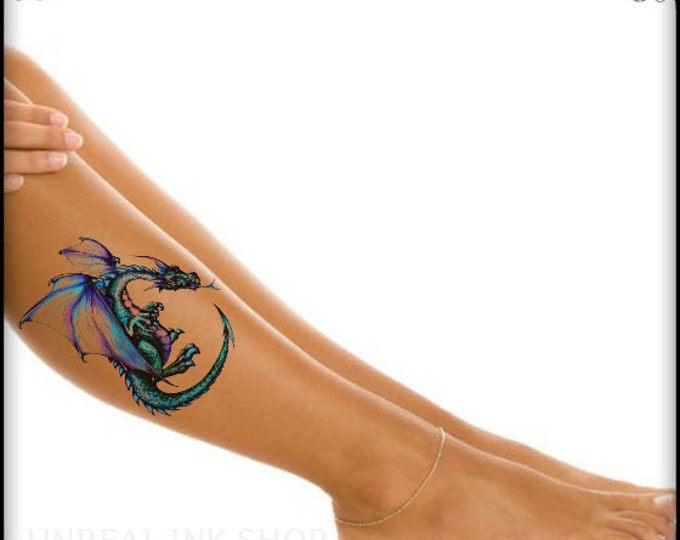 Black Dragon Temporary Tattoo - Etsy