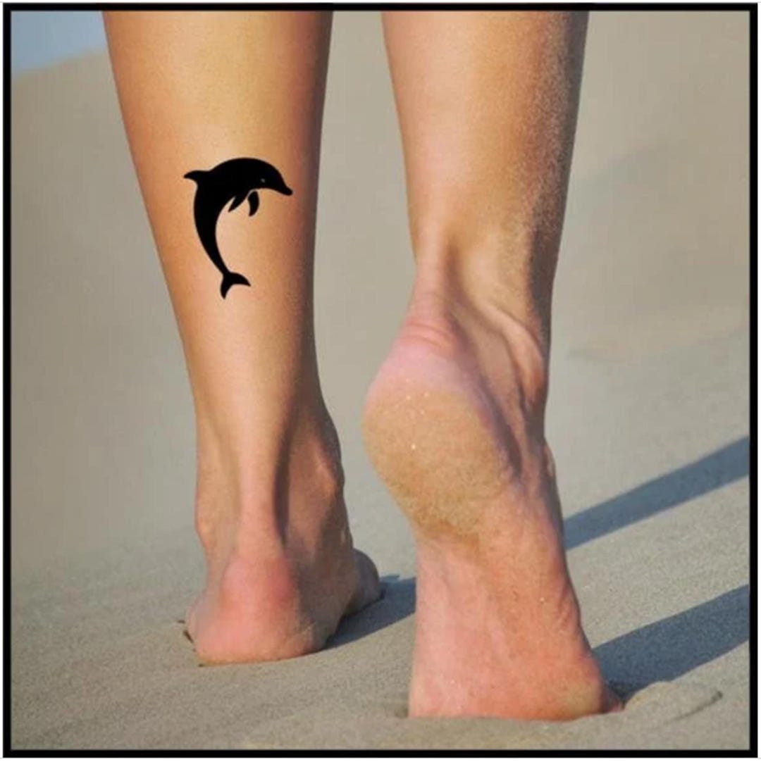 Dolphin Temporary Tattoo - Waterproof Durable Fake Tattoos - Long ...
