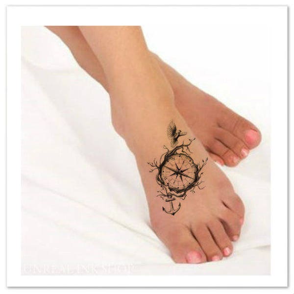 Temporary Compass Tattoo - Etsy