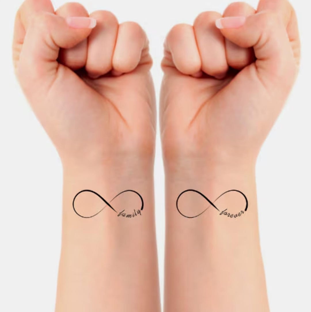 Infinity Family Forever Temporary Tattoos 2 Waterproof Durable Fake ...