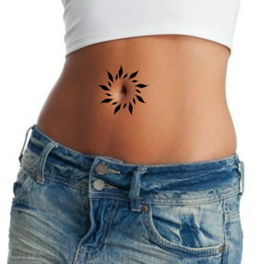 Temporary Tattoo Bellybutton Tattoo Ultra Thin Fake Tattoo Waterproof ...