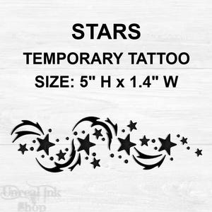 Stars Temporary Tattoo - Waterproof Durable Fake Tattoo - Long Lasting ...